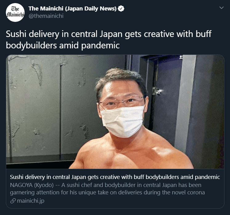 A Japanese Restaurant Is Using Bodybuilders As Delivery Boys To Boost ...