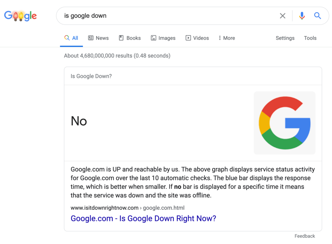 Google Not Working, Crashed In December 2020