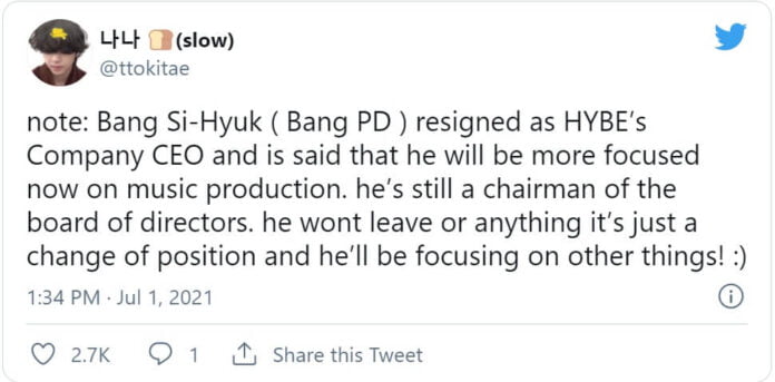 Why Did Bang Si-hyuk, The Man Who Gave Us BTS, Resign From HYBE's CEO ...