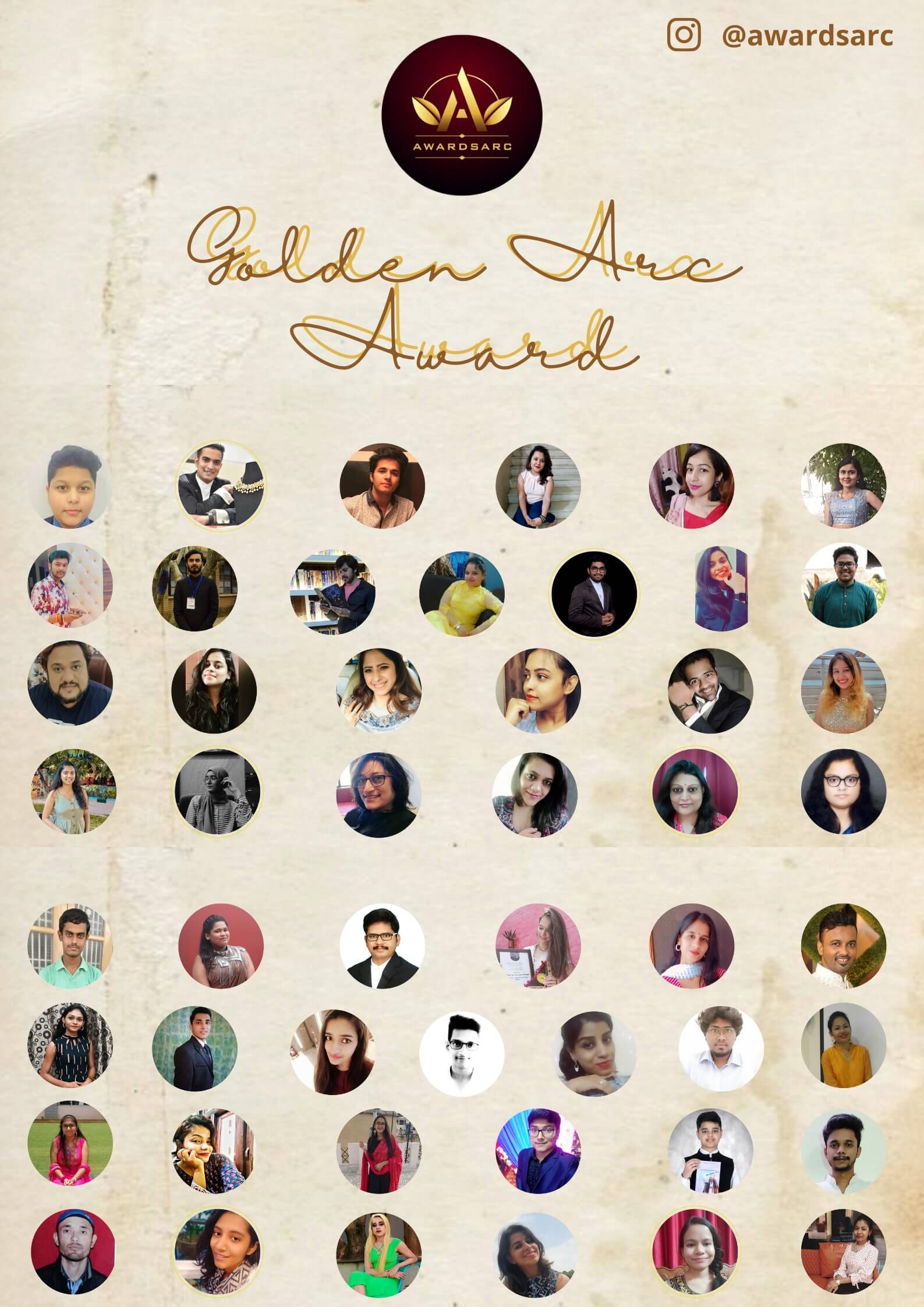 50 Artists were shortlisted for Golden Arc Awards by AwardsArc