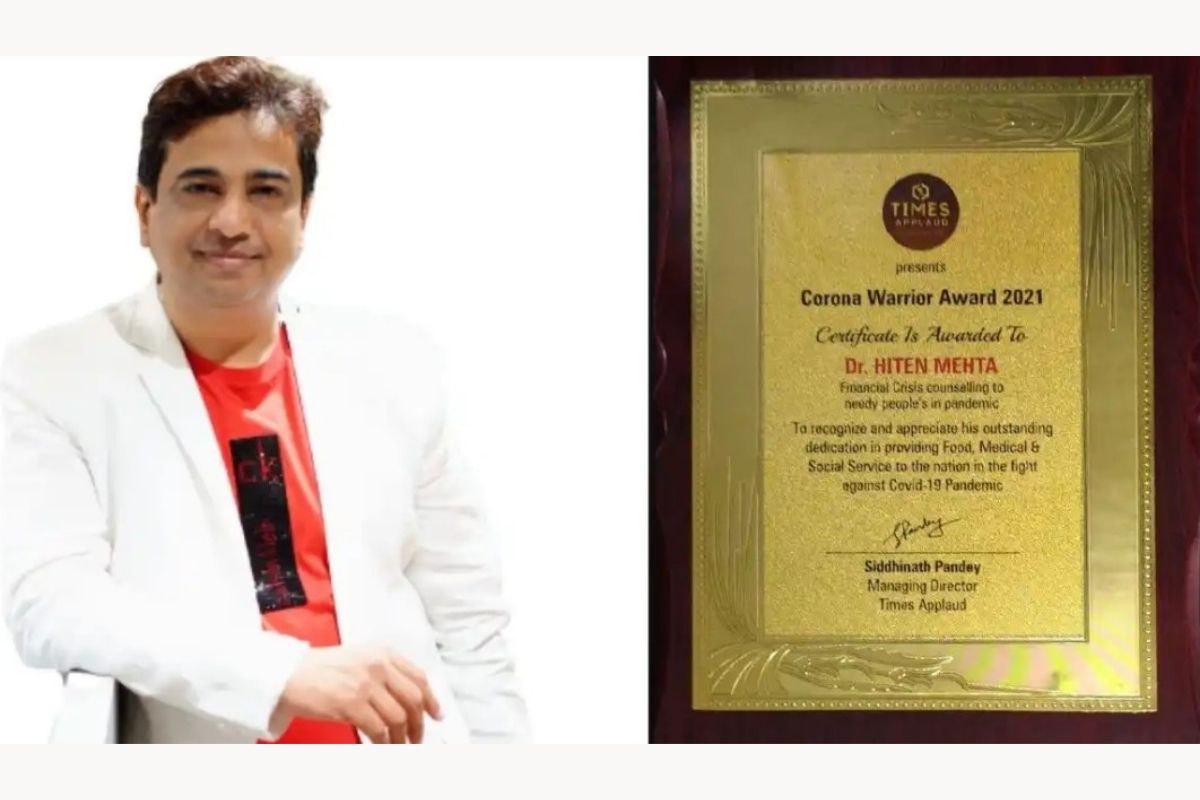 Times Applaud honors Dr Hiten Mehta with COVID-19 Warrior Award for his ...