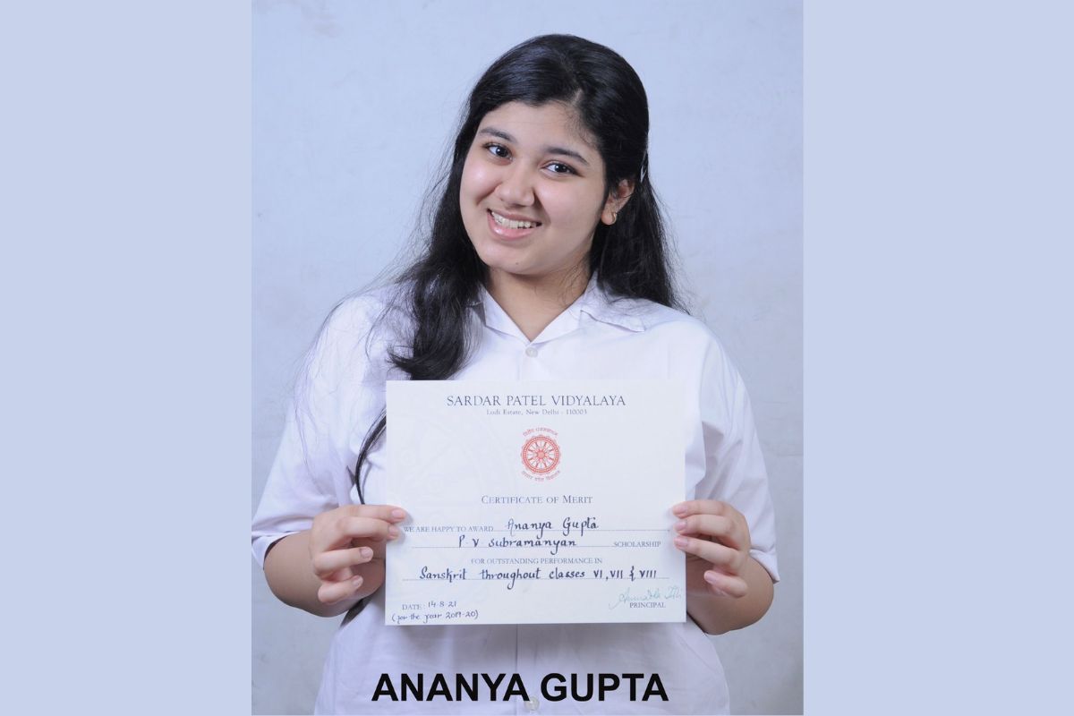Ananya Gupta, a student of Sardar Patel Vidyalaya, Delhi, says that ...
