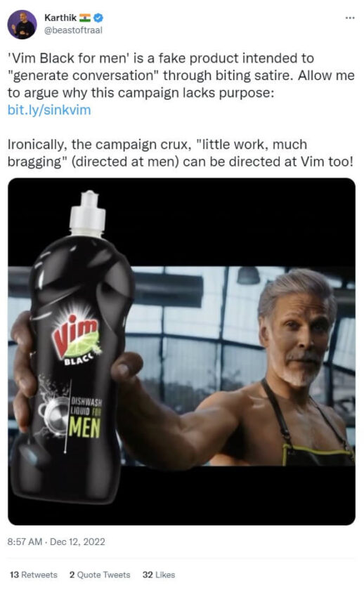 Vim Makes U-Turn After Backlash On 'First Dishwashing Liquid For Men' Ad