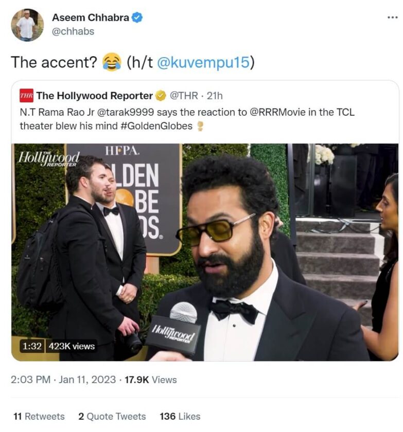 "Hilarious,” Twitter Users Troll 'RRR' Star Jr NTR For Strange Accent ...